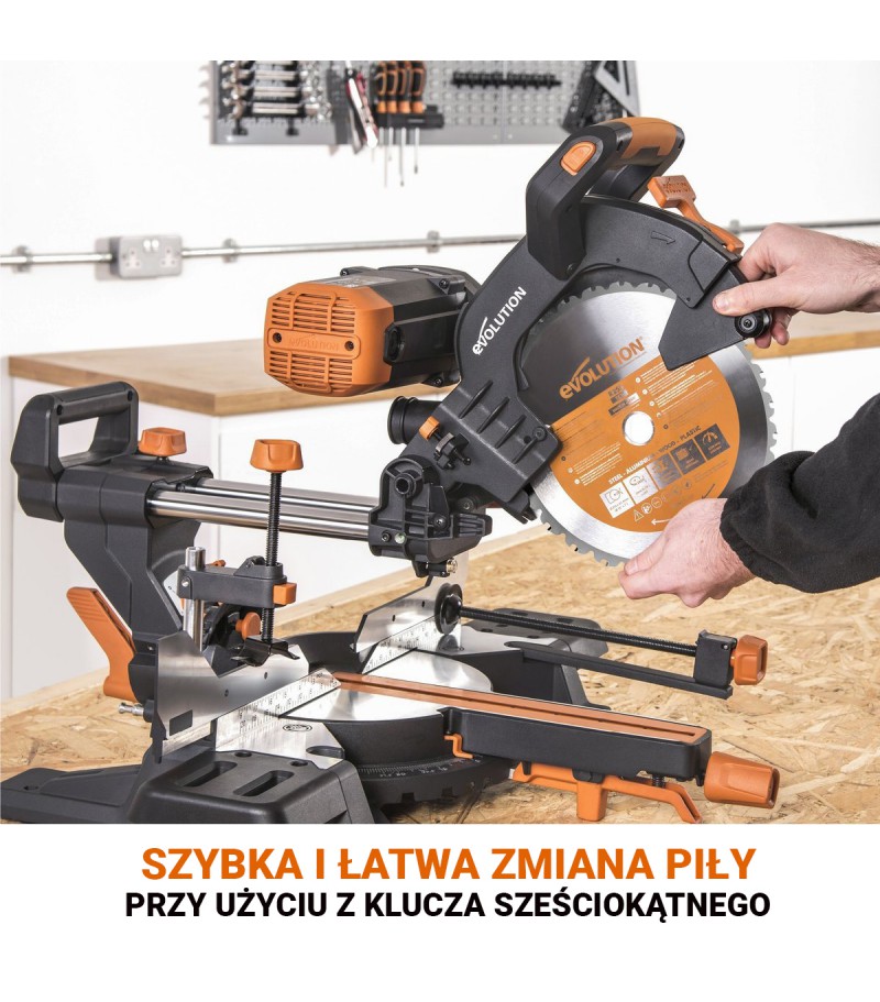 Wielozadaniowa piła ukośna z prowadnicami EVOLUTION R255SMS DB PLUS z ...